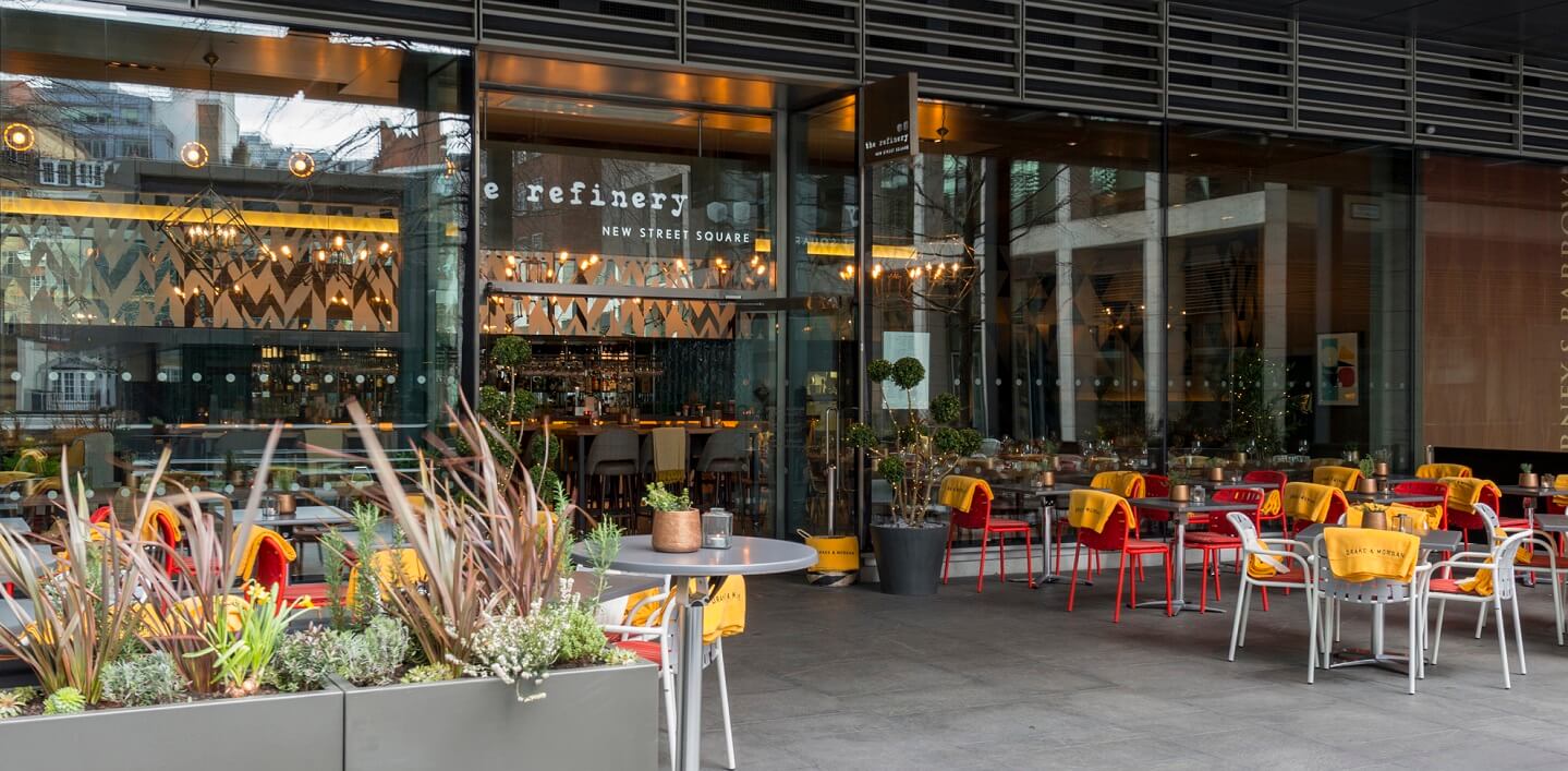 Bar & Restaurant in Chancery Lane London - The Refinery New Street Square